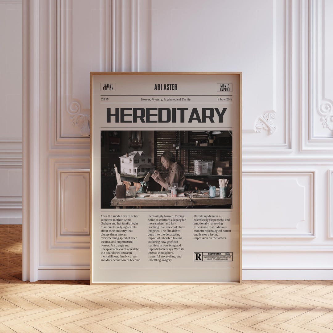 Hereditary Minimalist Horror Movie Poster | A24 Cult Classic Print ...