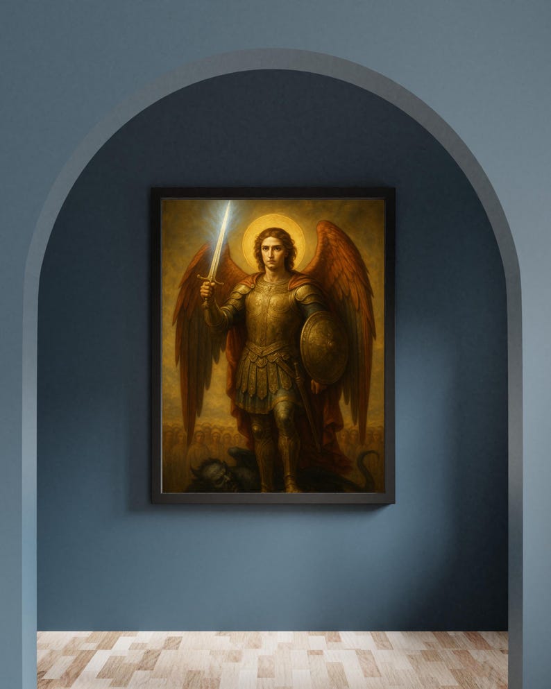 St. Michael Archangel Icon: Byzantine Catholic Art Print (digital ...