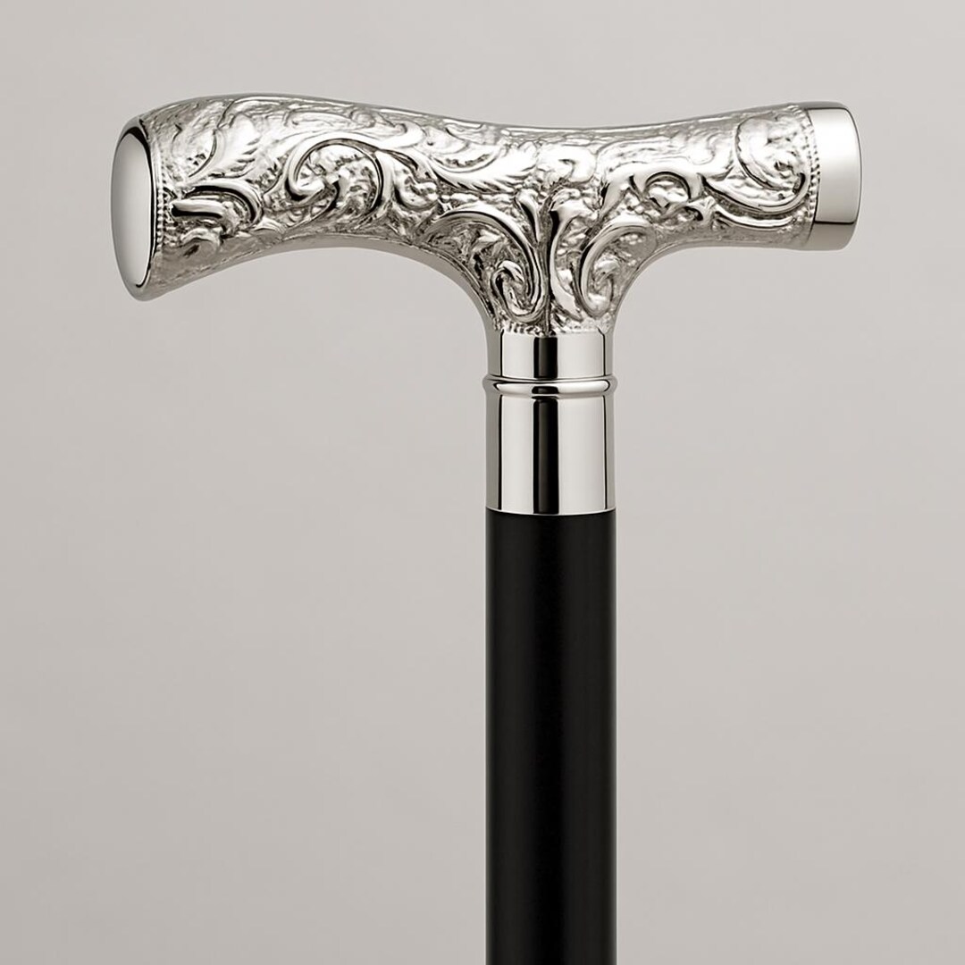 Elegant Silver Handle Walking Cane – Designer Vintage Look, Sturdy ...