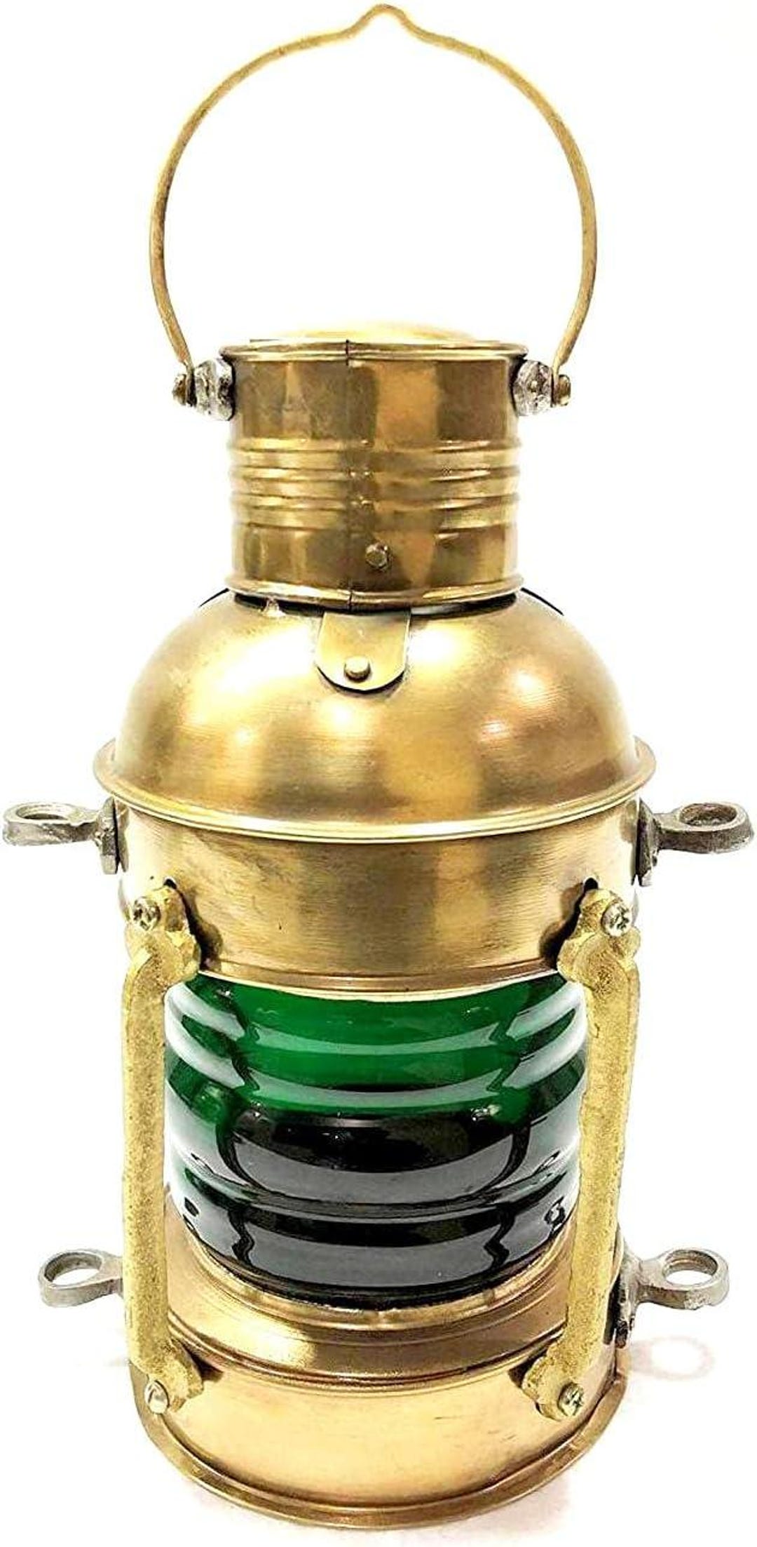 Antique Nautical Antique 10 Inch Ship Lamp Boat Green Oil Lantern ...