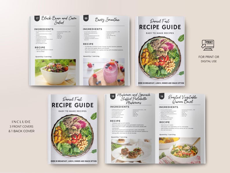 21 Day Daniel Fast Recipe Book Planner and Devotional Guide Bundle - Etsy