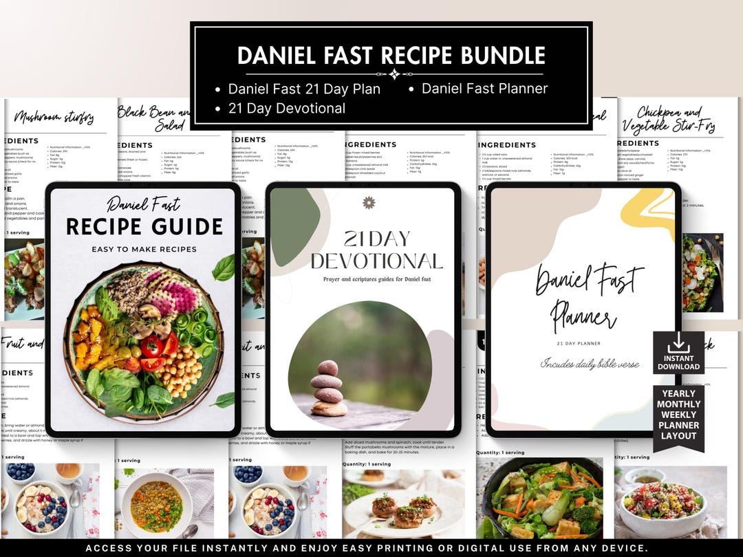 21 Day Daniel Fast Recipe Book Planner and Devotional Guide Bundle - Etsy