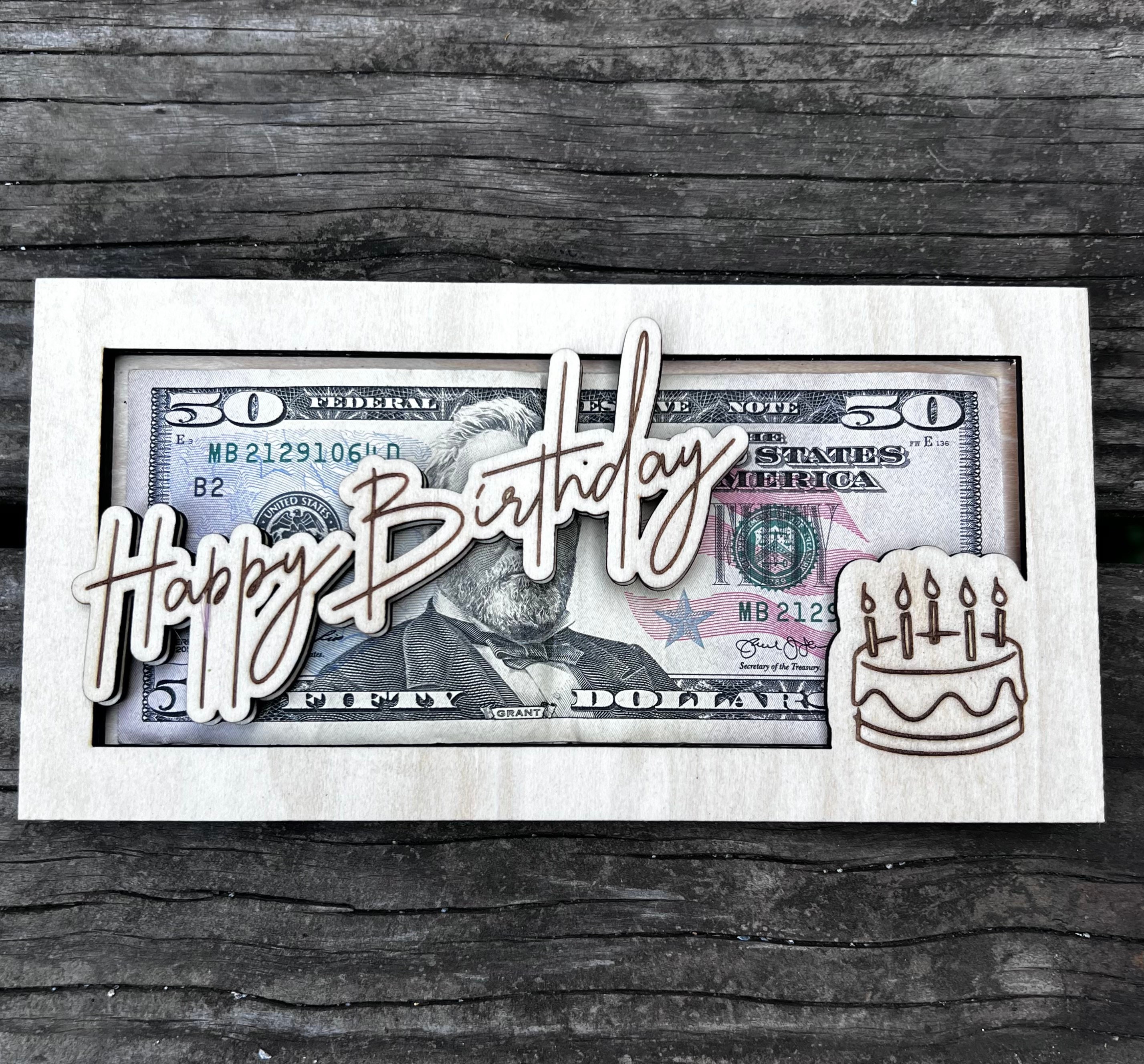 Personalized Birthday Gift Money Holder Cash Custom Card Money Holder ...