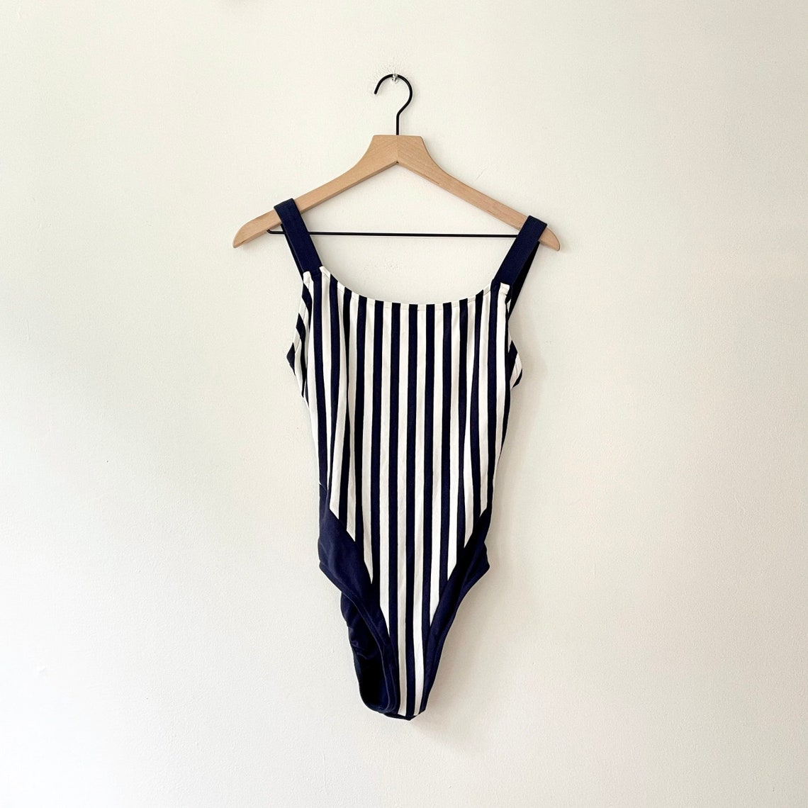Nautical Navy And White Vertical Striped One Piece Bathing Suit Etsy