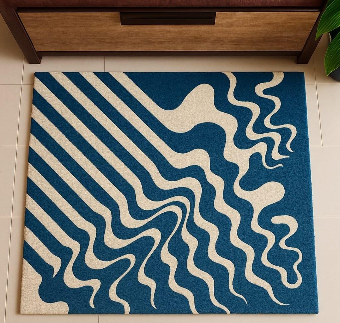 Modern Blue Color Hand Tufted Rug Hand Tufted Wool Rug for Home Decor ...