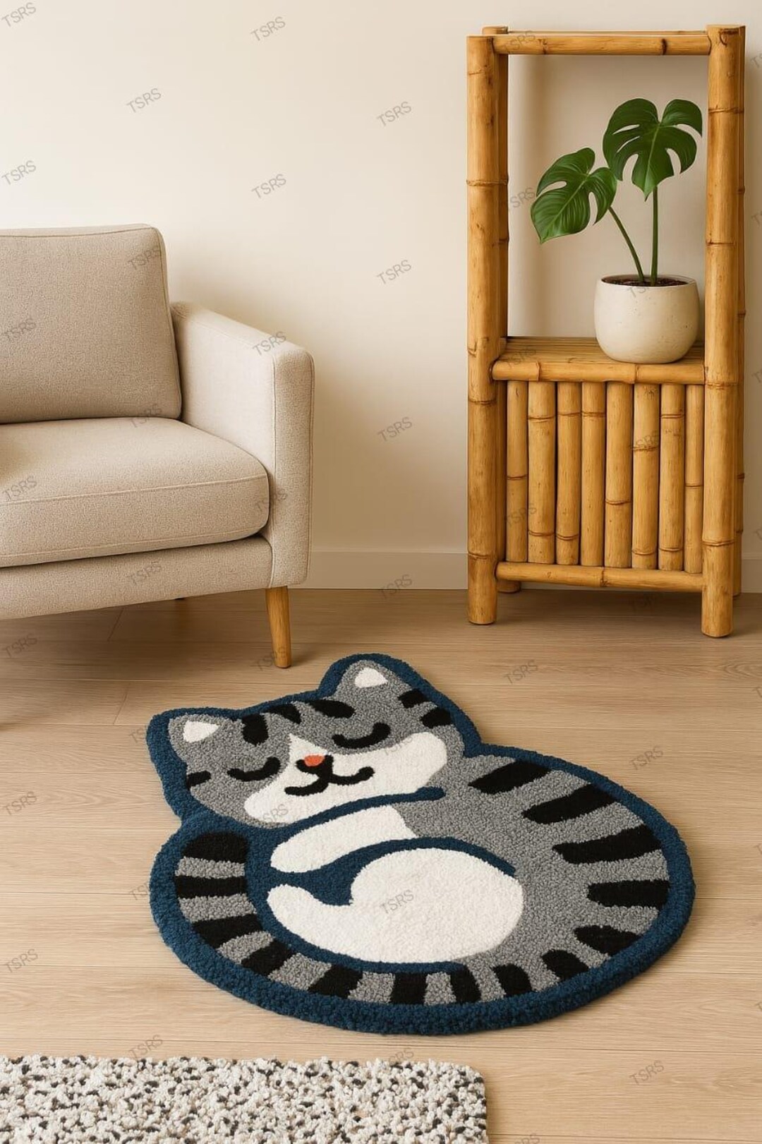 Modern Blue Hand Tufted Animal Rug Tufted Wool Rug for Home Decor ...