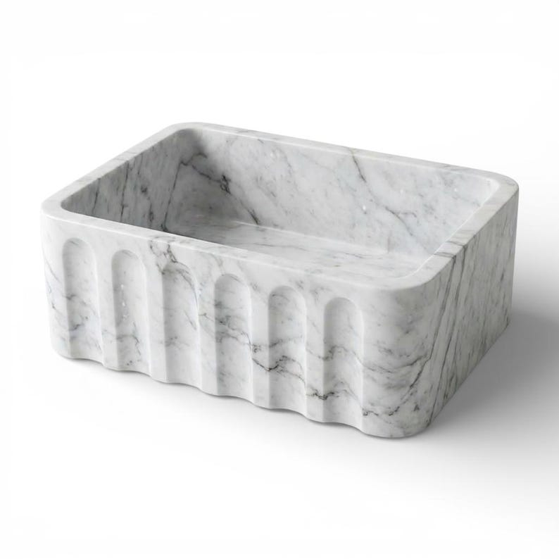 Handcrafted Single Marble Kitchen Sink AMKC250002 - Etsy