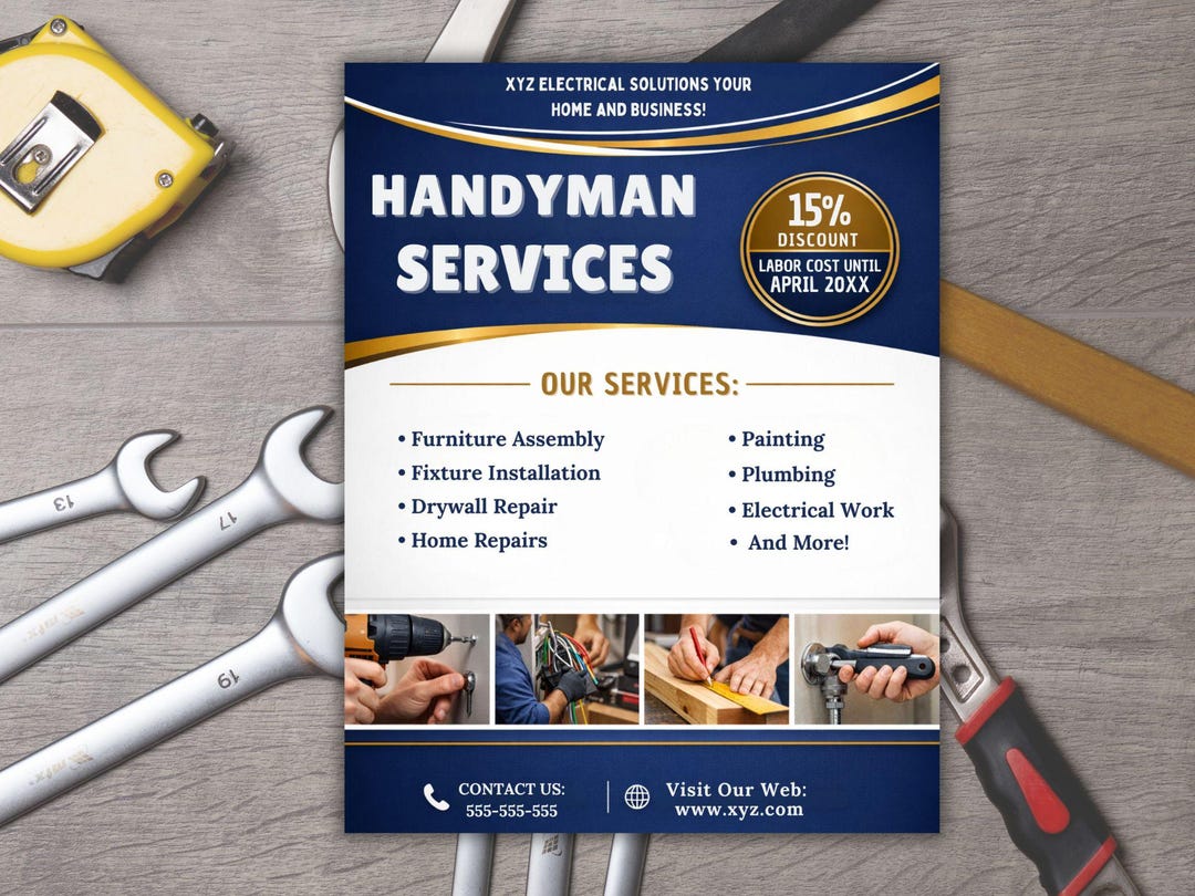 Handyman Service Flyer Template | Editable Home Repair Canva Design (8. ...