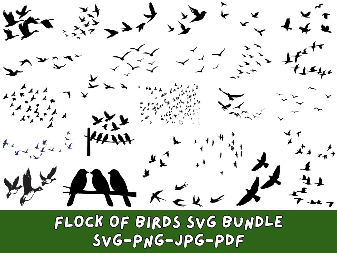 Flock of Birds SVG Bundle: Nature Cut Files (digital Download) - Etsy