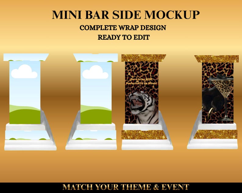 Editable Mini Cheetah Bar Template Canva | Safari Party Decor | Jungle ...