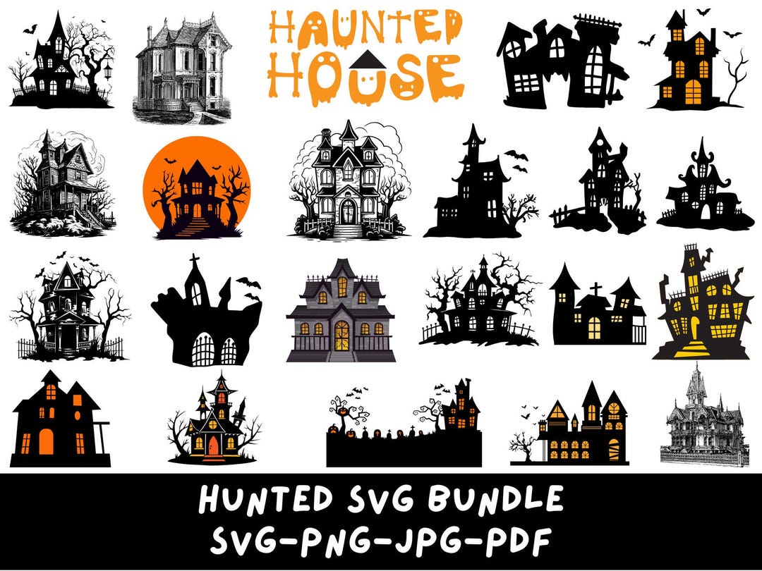 Haunted House SVG Bundle: Halloween Cricut Cut Files (digital Download ...
