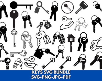 Key Svg Bundle, Key Png Bundle, Magic Key Svg, Vintage Key Svg, Lock ...