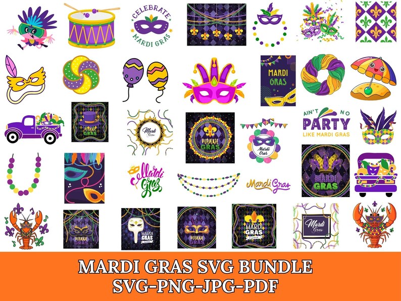 Mardi Gras Svg Mega, Carnival Mardi Gras Mask, Carnival Svg Bundle ...