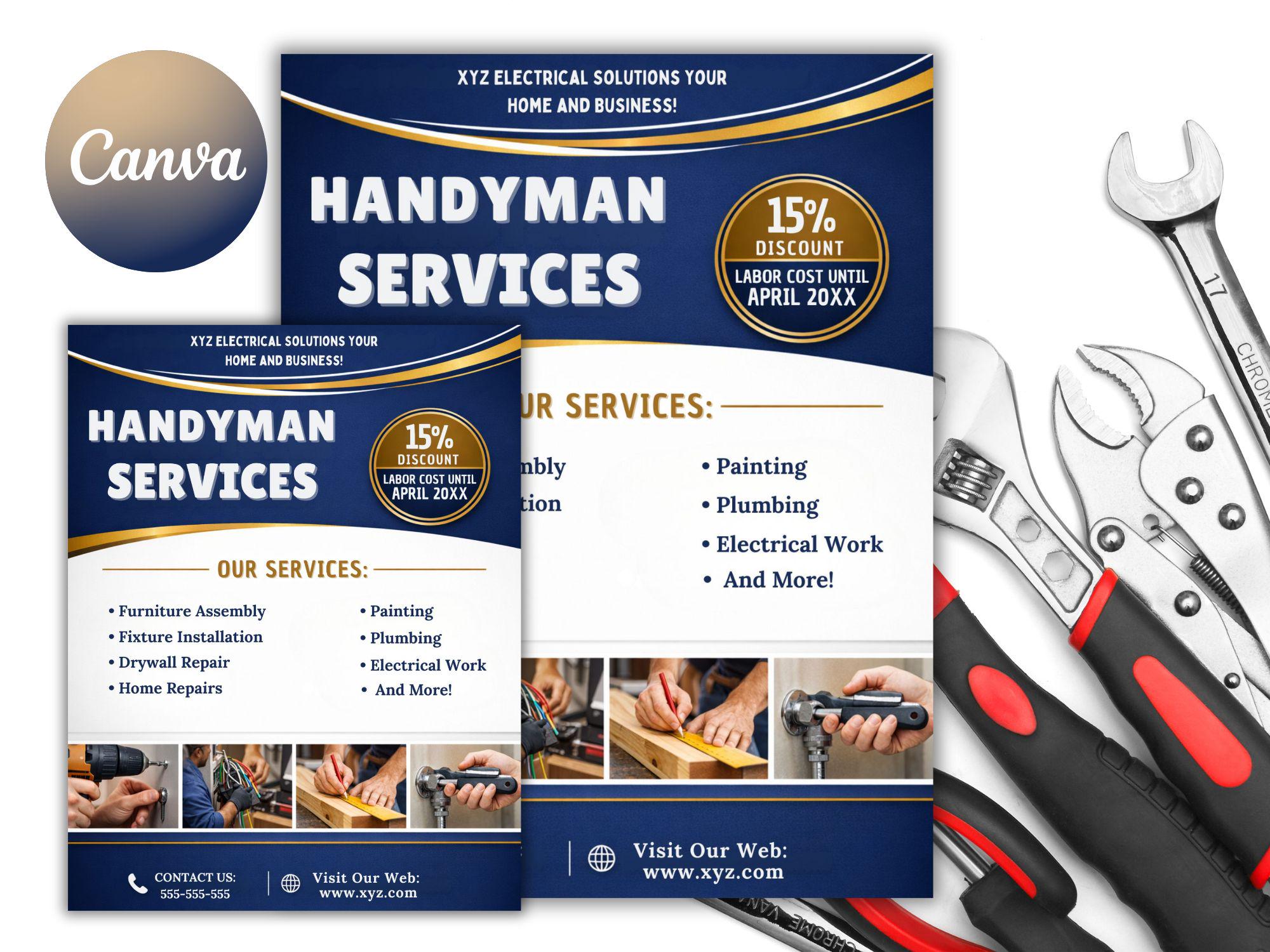 Handyman Service Flyer Template | Editable Handyman Flyer | Home Repair ...