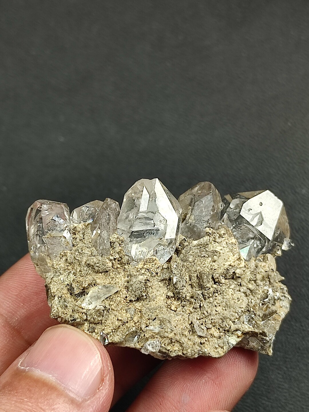 Diamond Quartz Gemmy Perfect Crystals on Matrix Beautiful Specimen From ...