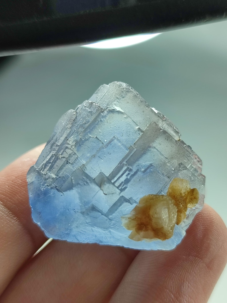 Fluorite Cubic Gemmy Perfect Piece Combine With Calcite Beautiful ...