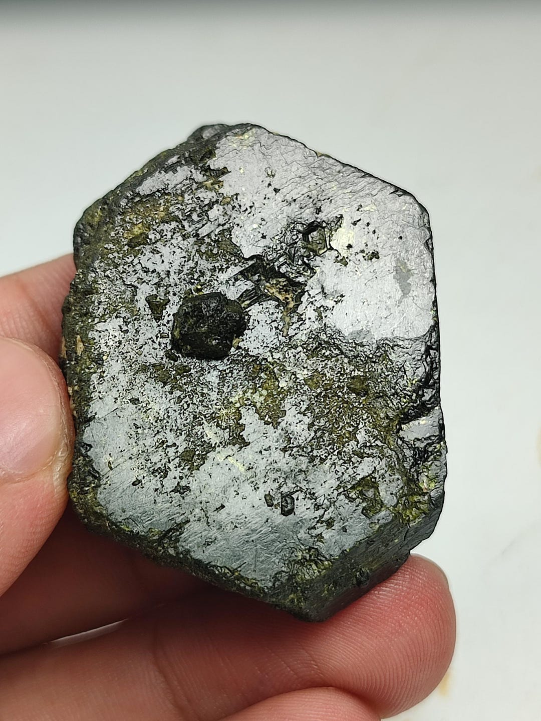 Epidote and Magnetite Pseudomorph Specimen: Greenish Mineral Collection ...