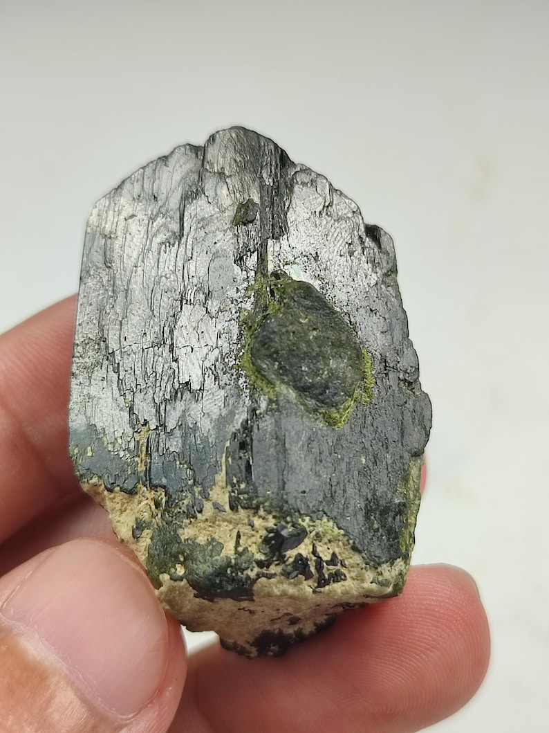 Epidote and Magnetite Pseudomorph Specimen: Greenish Mineral Collection ...