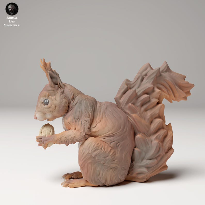Red Squirrel Eat – 3D Printed Model - Unpainted - Animals Miniatures ...