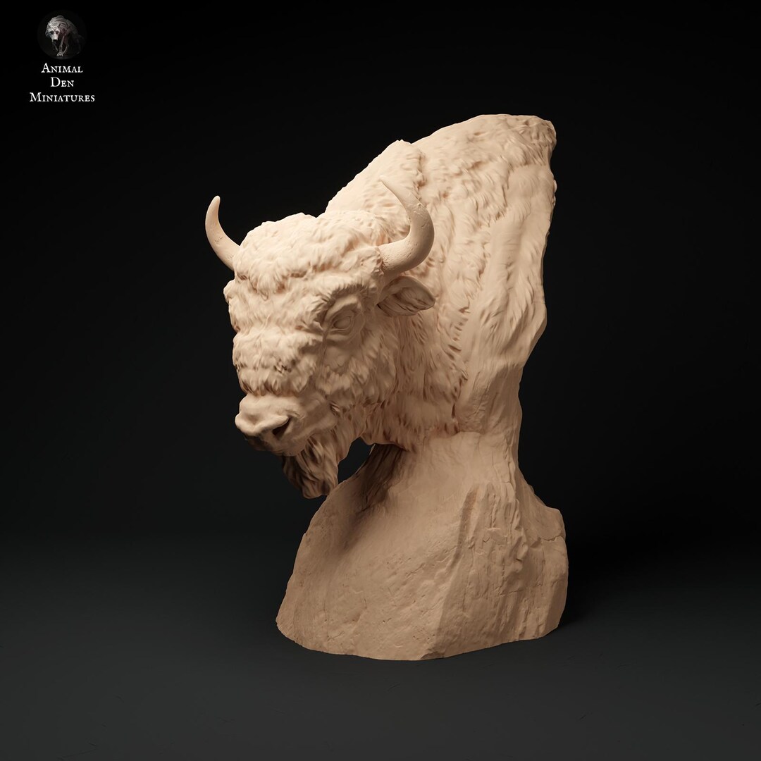 European Bison Bust – 3D Printed Model - Unpainted - Animals Miniatures ...