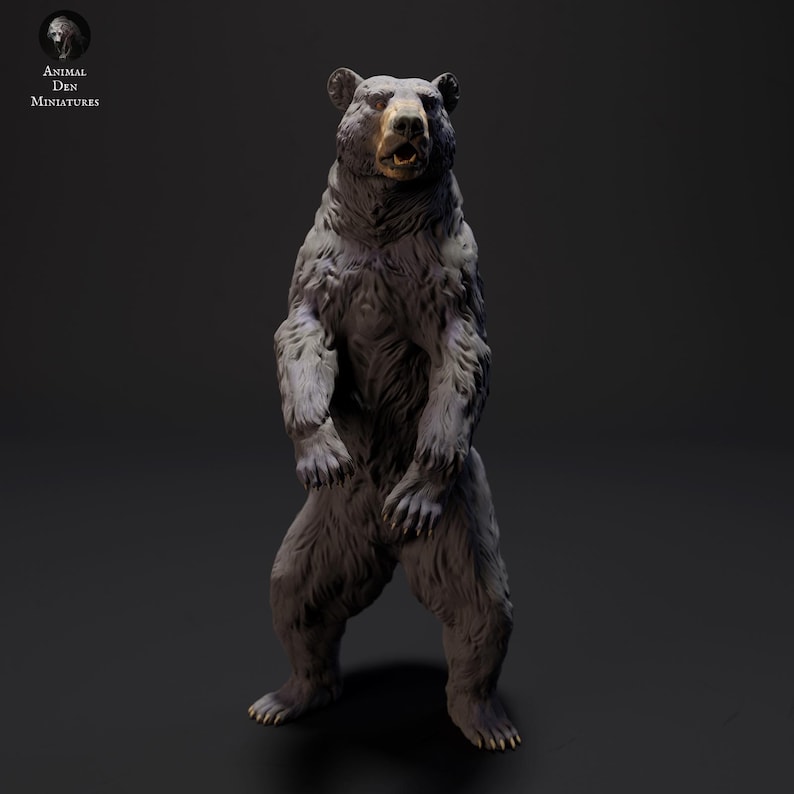 Black Bear Standing – 3D Printed Model - Unpainted - Animals Miniatures ...