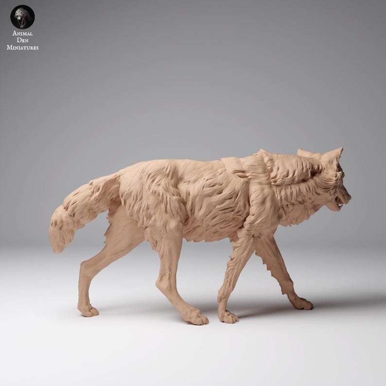 Mongolian Wolf – 3D Printed Model - Unpainted - Animals Miniatures ...