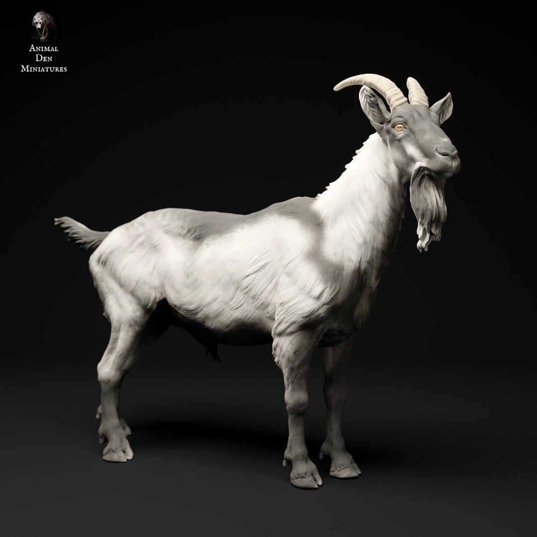 Alpine Buck – 3D Printed Model - Unpainted - Animals Miniatures - Resin ...