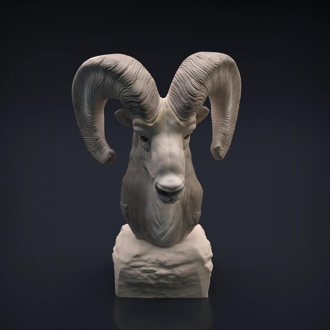 Ram Bust – 3D Printed Model - Unpainted - Animals Miniatures - Resin - Etsy