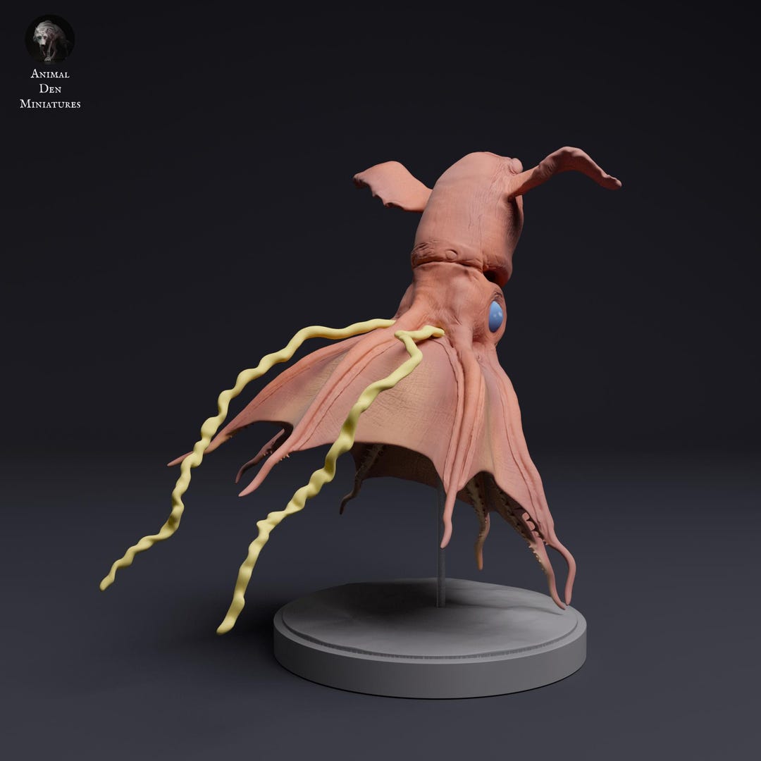 Vampire Squid – 3D Printed Model - Unpainted - Animals Miniatures ...