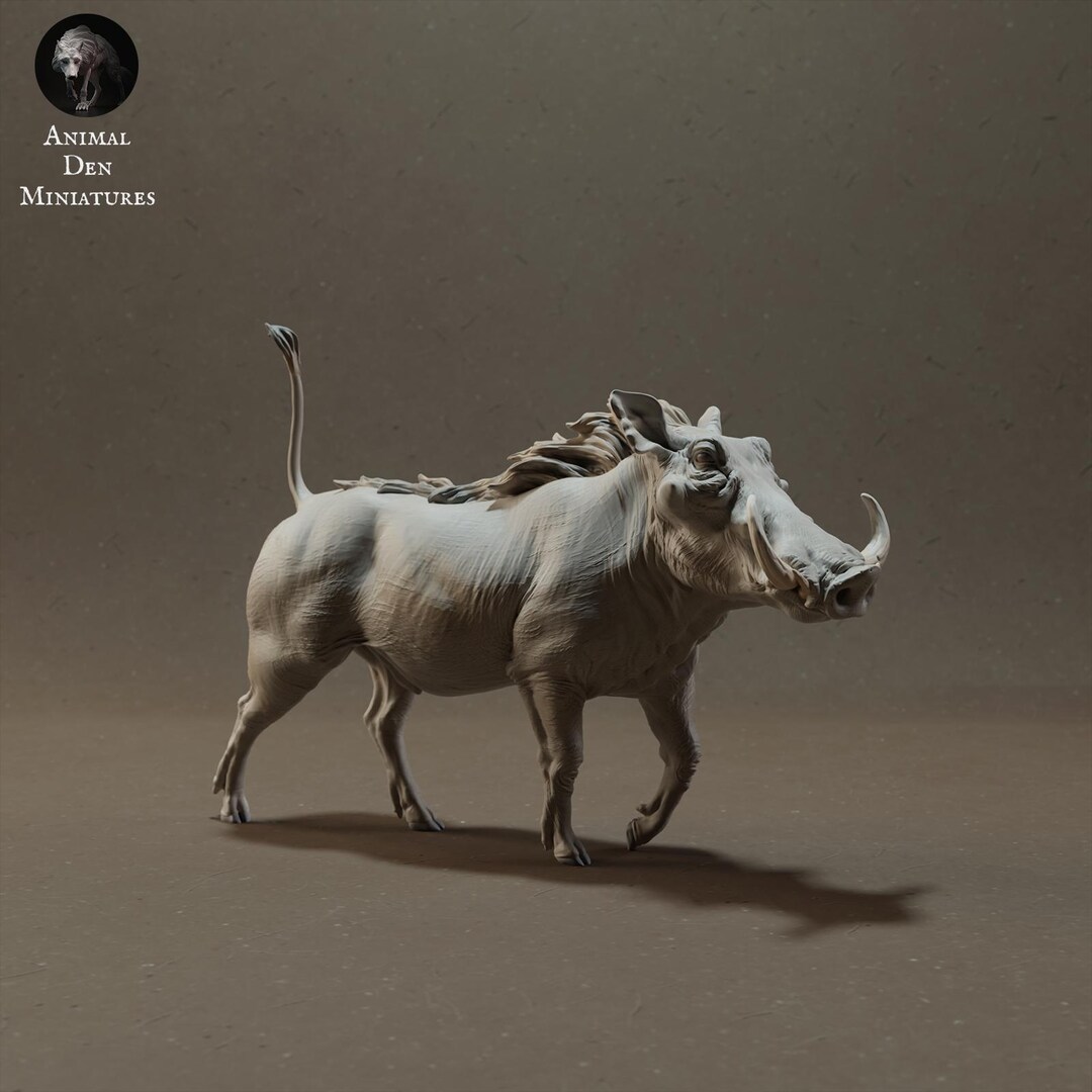 Common Warthog – 3D Printed Model - Unpainted - Animals Miniatures ...
