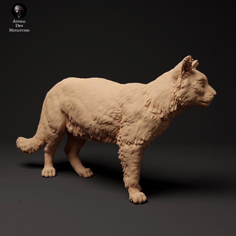 Scottish Wildcat – 3D Printed Model - Unpainted - Animals Miniatures ...