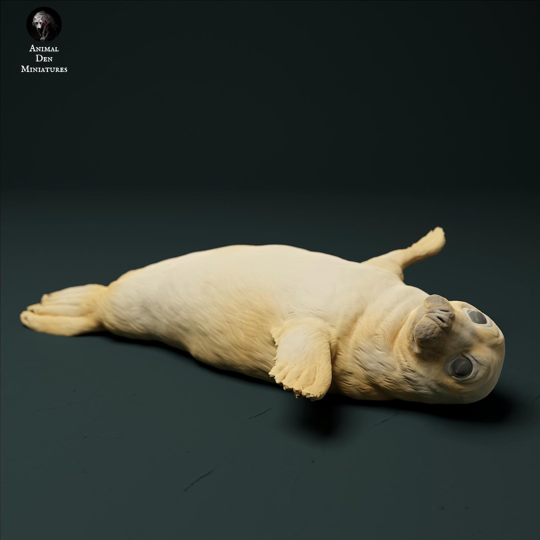 Gray Seal Pup – 3D Printed Model - Unpainted - Animals Miniatures ...