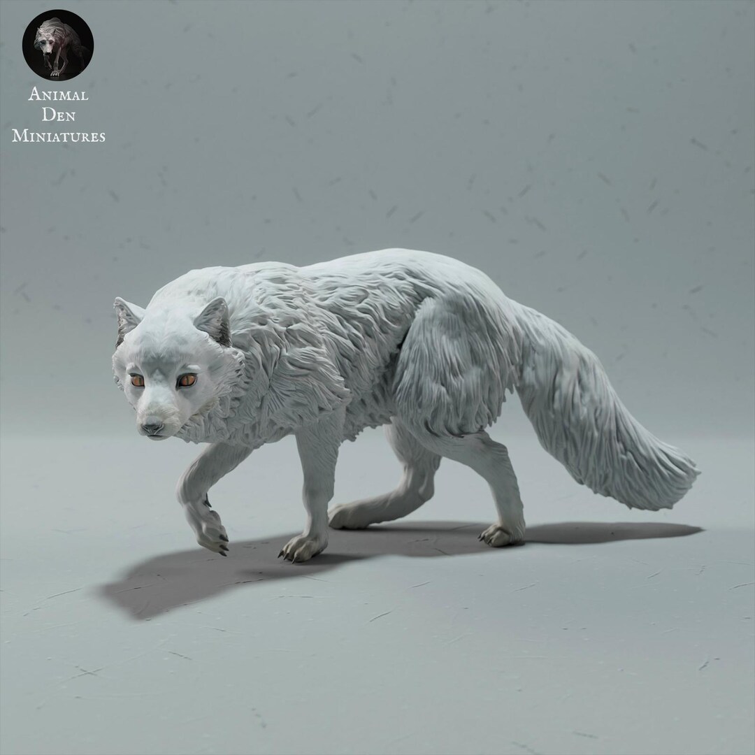 Arctic Fox – 3D Printed Model - Unpainted - Animals Miniatures - Resin ...