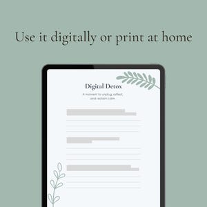Digital Detox Journal Printable, Screen Time Reset Worksheet PDF ...