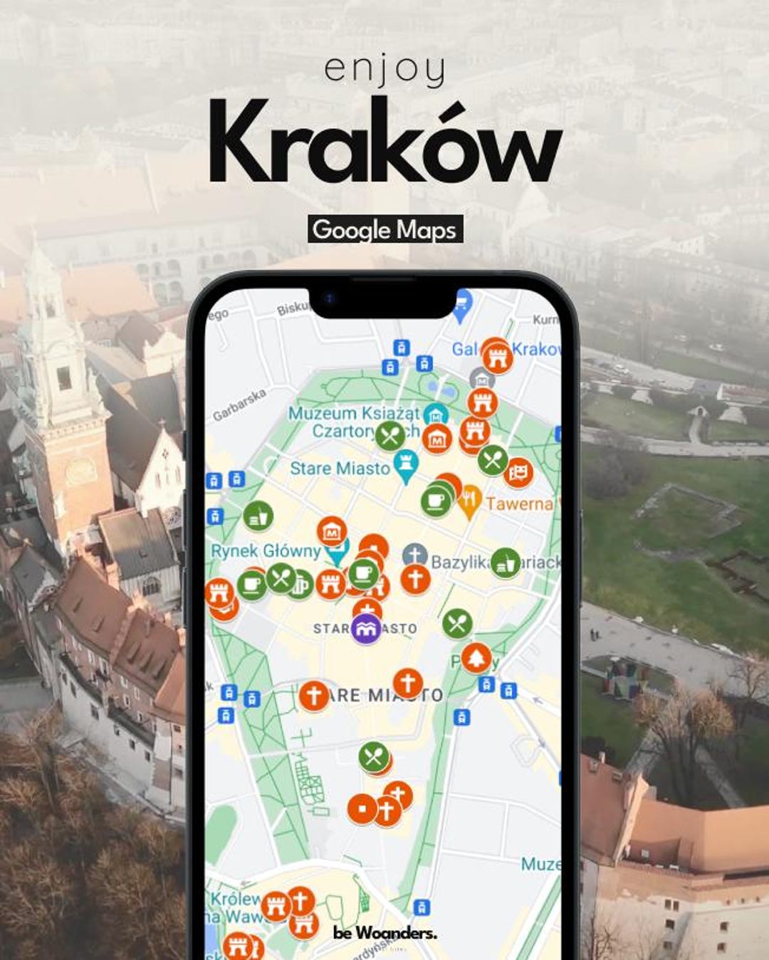 Google Maps Travel Guide Krakow - Interactive Map - English - Etsy