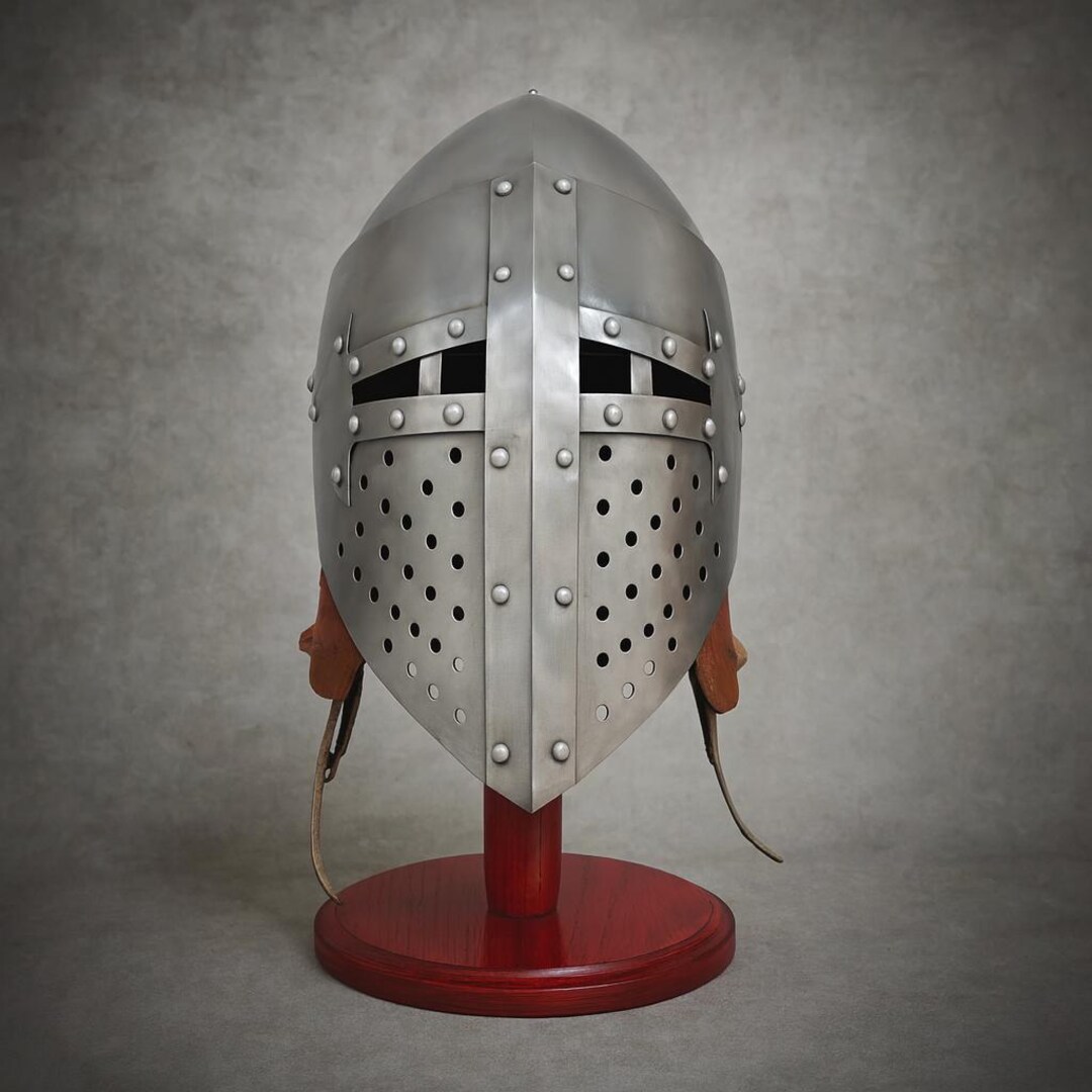 Hand-forged Medieval Bascinet Helmet: Crusader Knight Armor Replica ...
