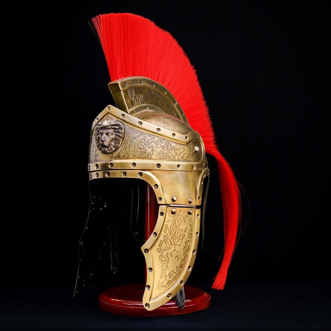 Handcrafted Roman Centurion Helmet – Engraved Steel Medieval Knight ...