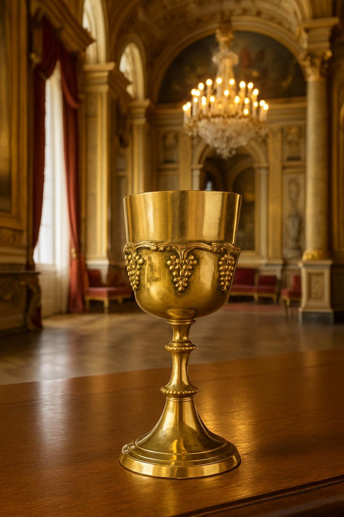 Vintage Brass Grape Motif Chalice – Religious Goblet in Velvet Gift Box ...