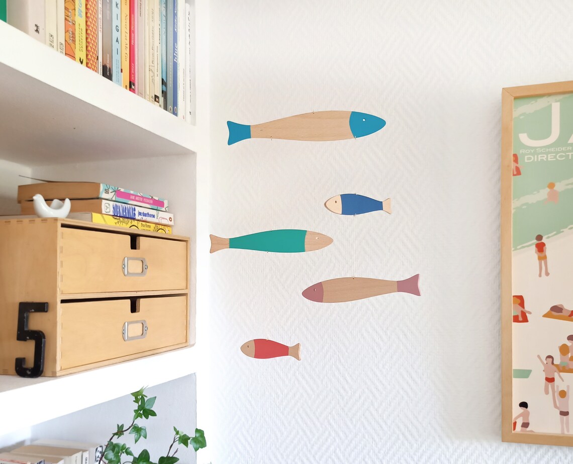 Wooden Fish Mobile for Adding a Piece of Relaxing Nature to | Etsy