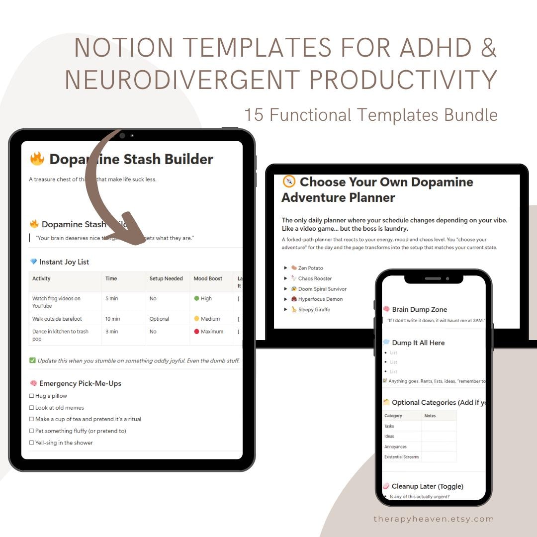 Psychologist Tools, Notion Templates for ADHD & Neurodivergent ...