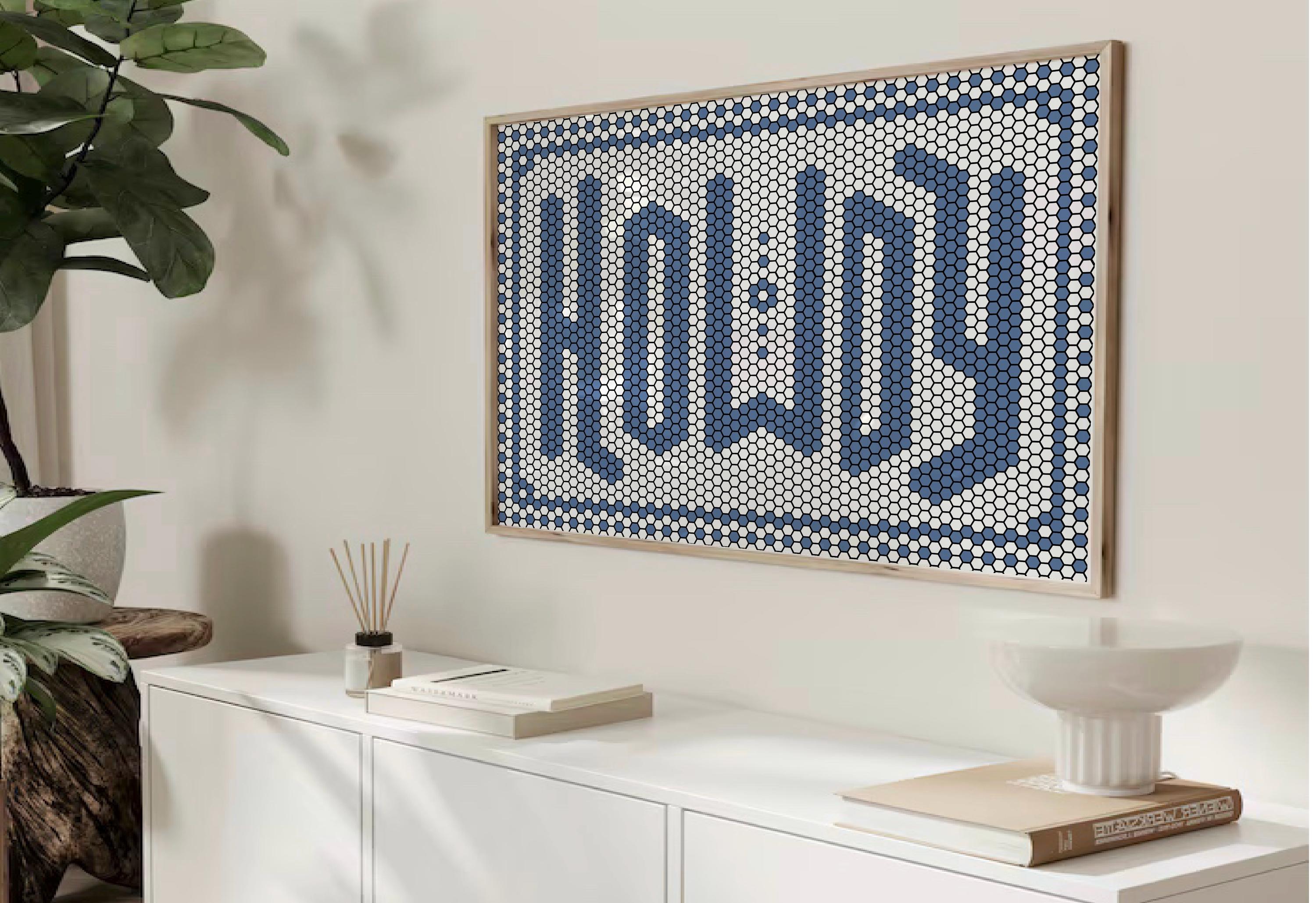 Howdy Typography Print, Blue Howdy Tile Wall Art, Modern Western ...