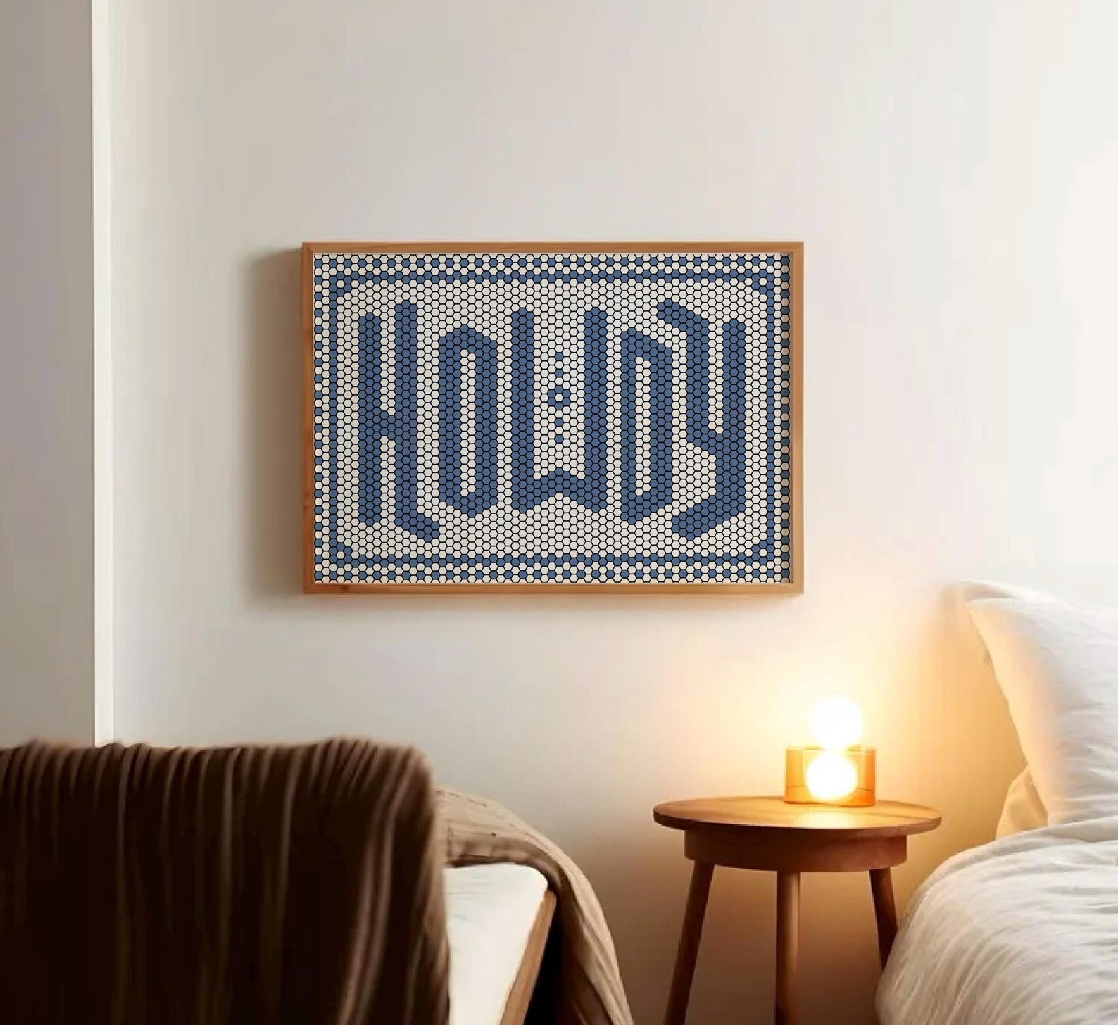 Howdy Typography Print, Blue Howdy Tile Wall Art, Modern Western ...