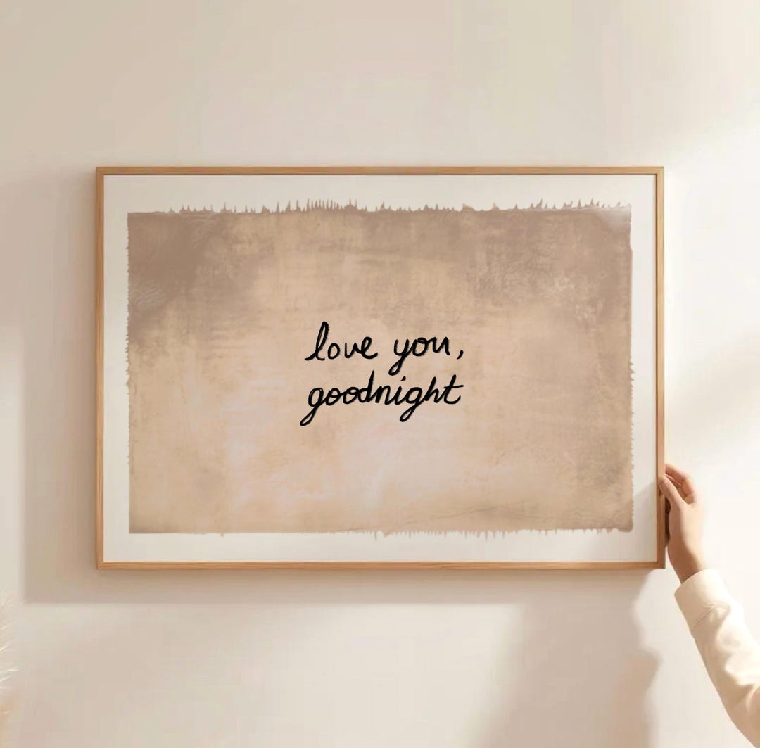 Love You Goodnight Print, Handwritten Minimalist Typography Poster ...