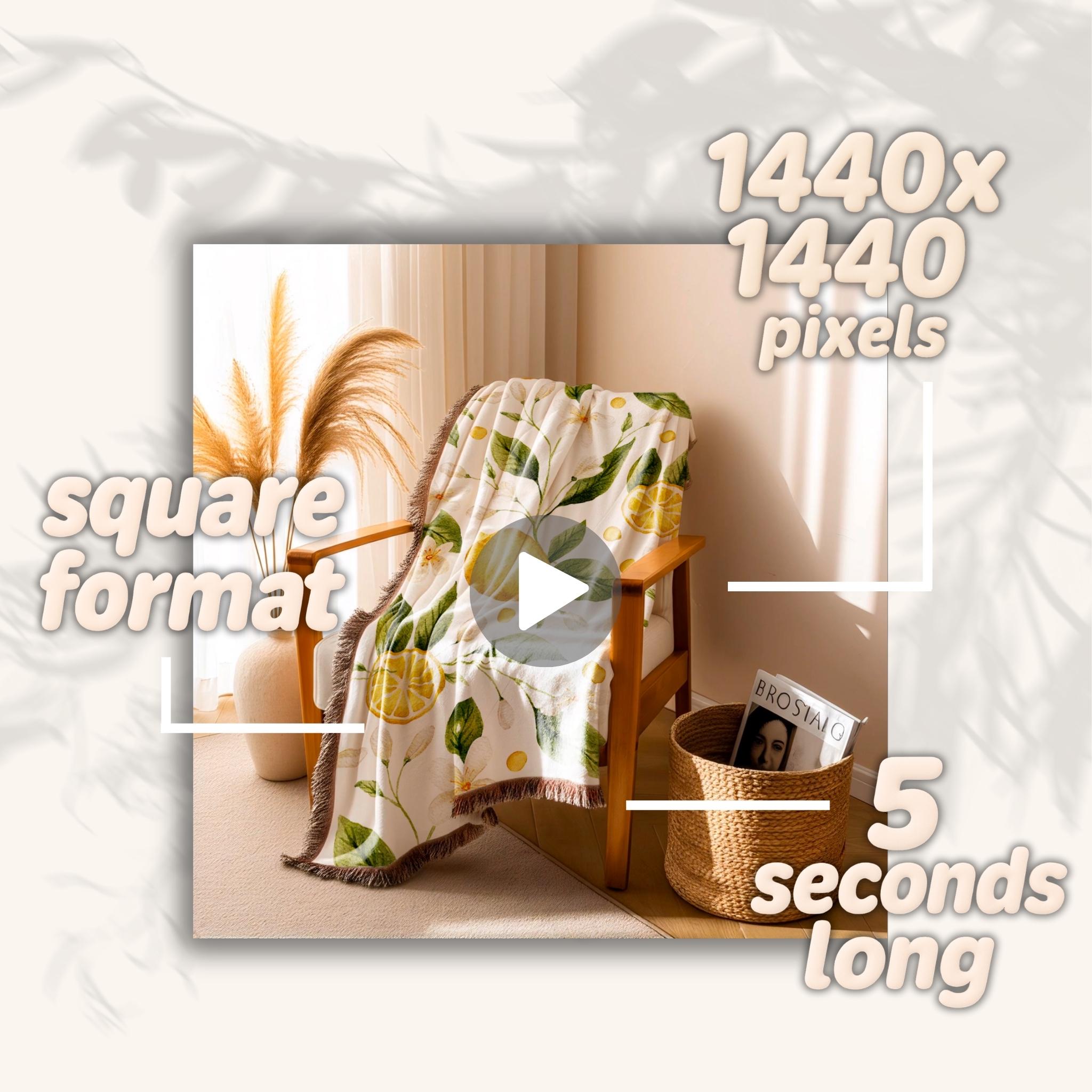 Woven Blanket VIDEO MOCKUP, Printify Woven Blanket Mockup, Woven Throw ...