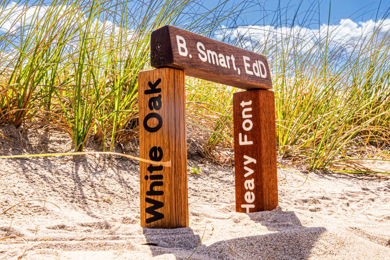 Custom Solid Wood Nameplate: Epoxy Inlay Desk Sign - Personalized ...