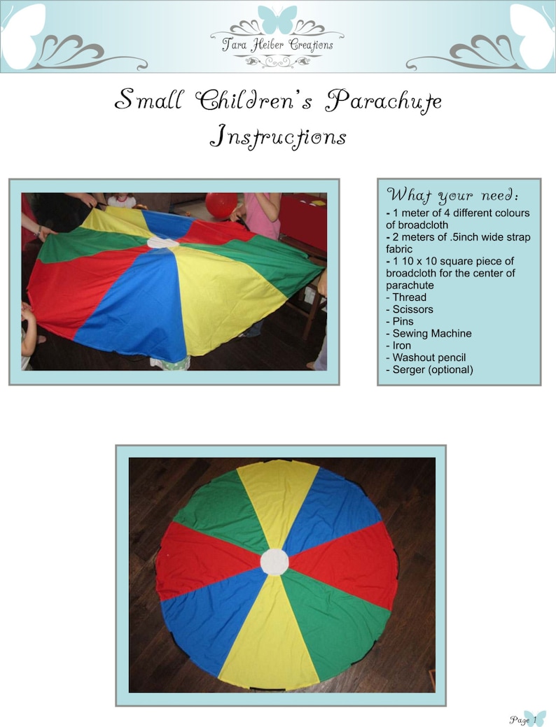 Children's Small Parachute Pattern - Etsy