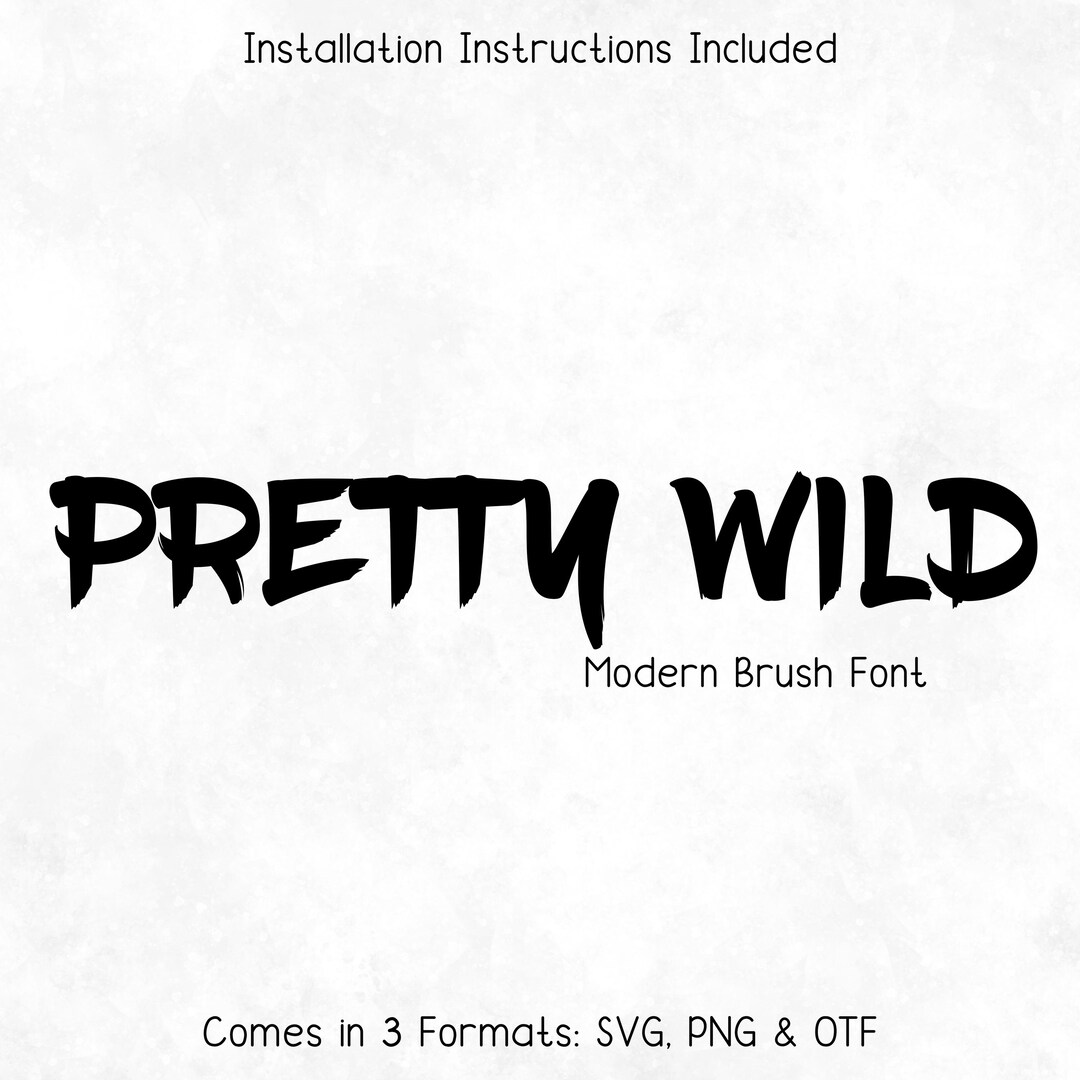Pretty Wild Brush Font - Brush Font, Script Font, Cricut Fonts ...