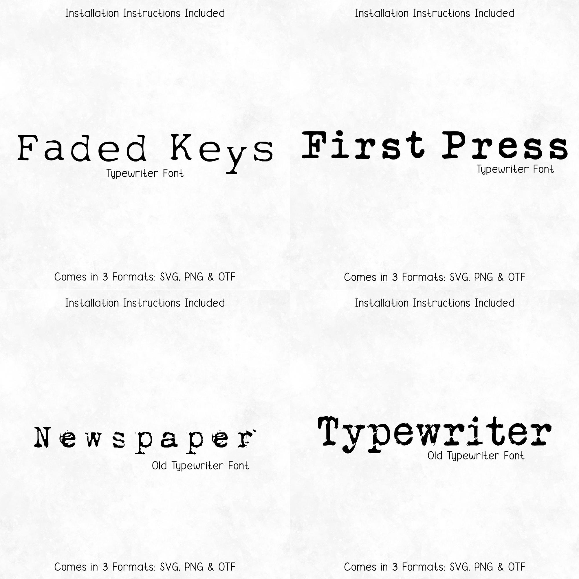 11 Typewriter Font Bundle - Vintage Font, Newspaper Font, Cricut Fonts ...