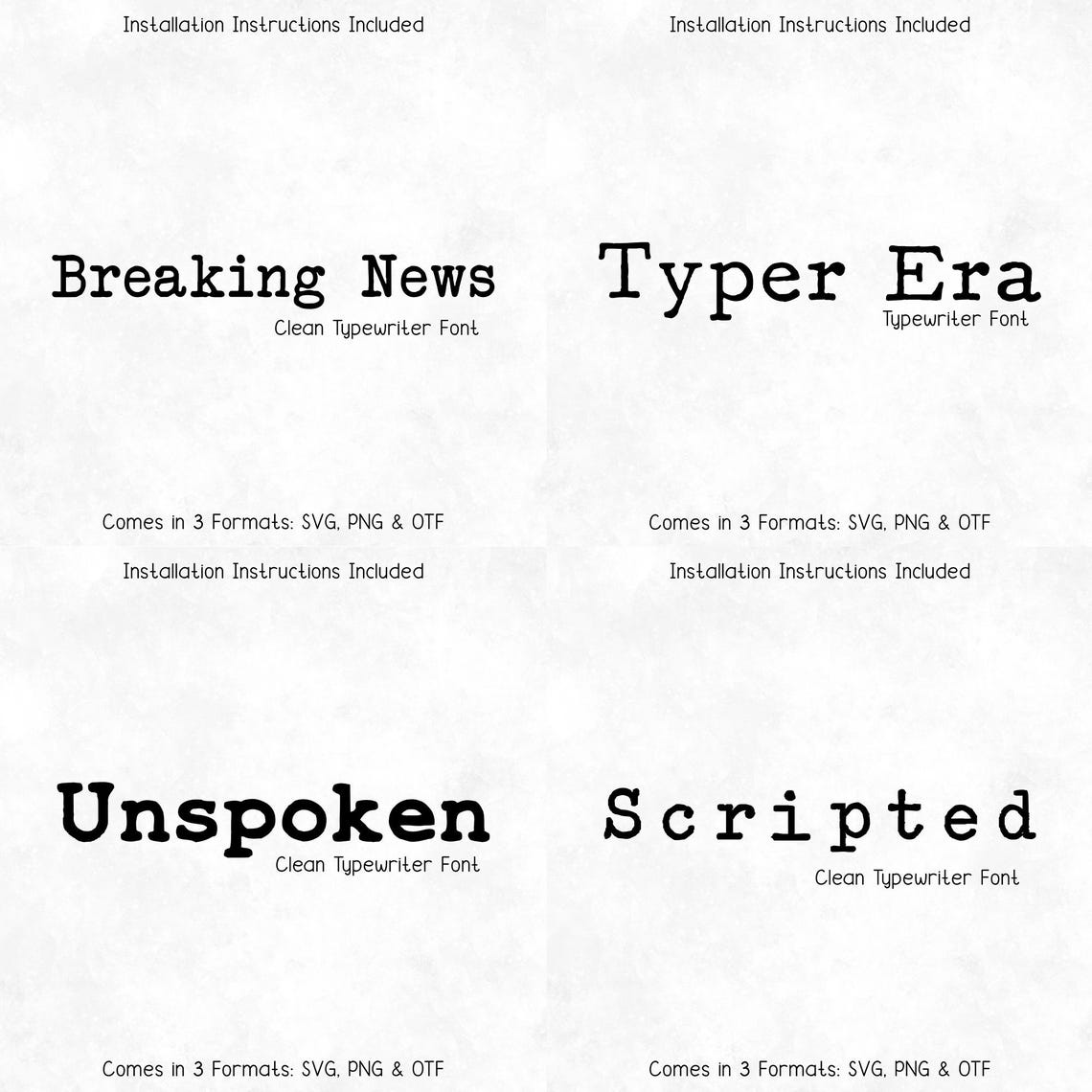 11 Typewriter Font Bundle - Vintage Font, Newspaper Font, Cricut Fonts ...