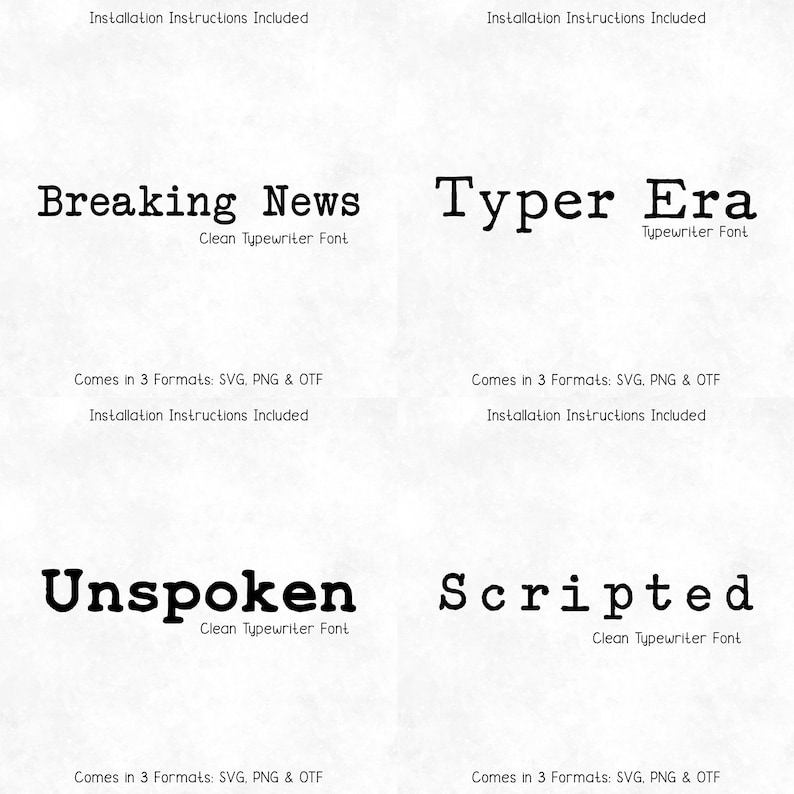 11 Typewriter Font Bundle - Vintage Font, Newspaper Font, Cricut Fonts ...